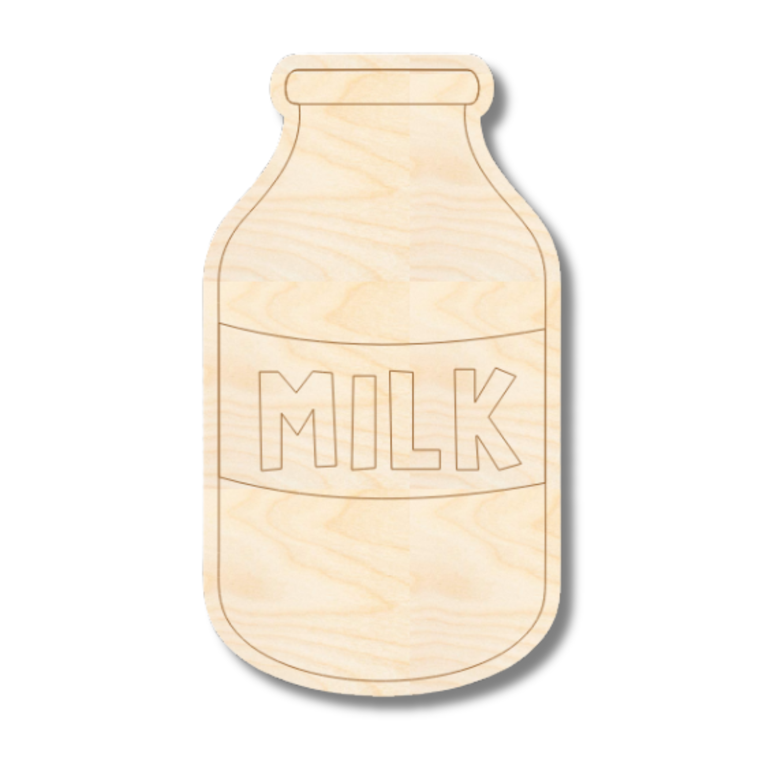 Unfinished Wood Etched Milk Shape | Paint By Line Crafts | up to 30" D ...