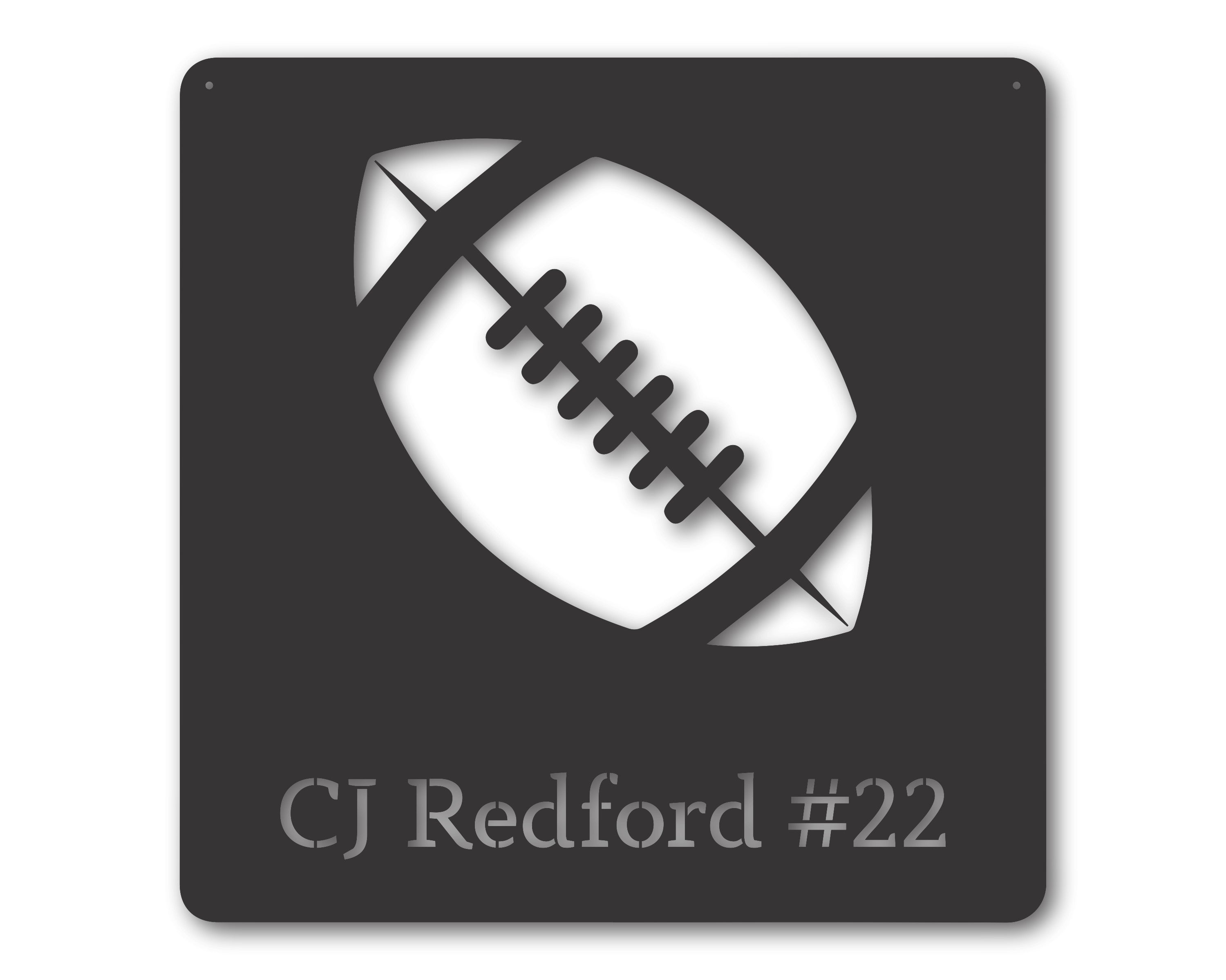 Metal Football Personalized Name Wall Art | Custom Metal Football Wall ...