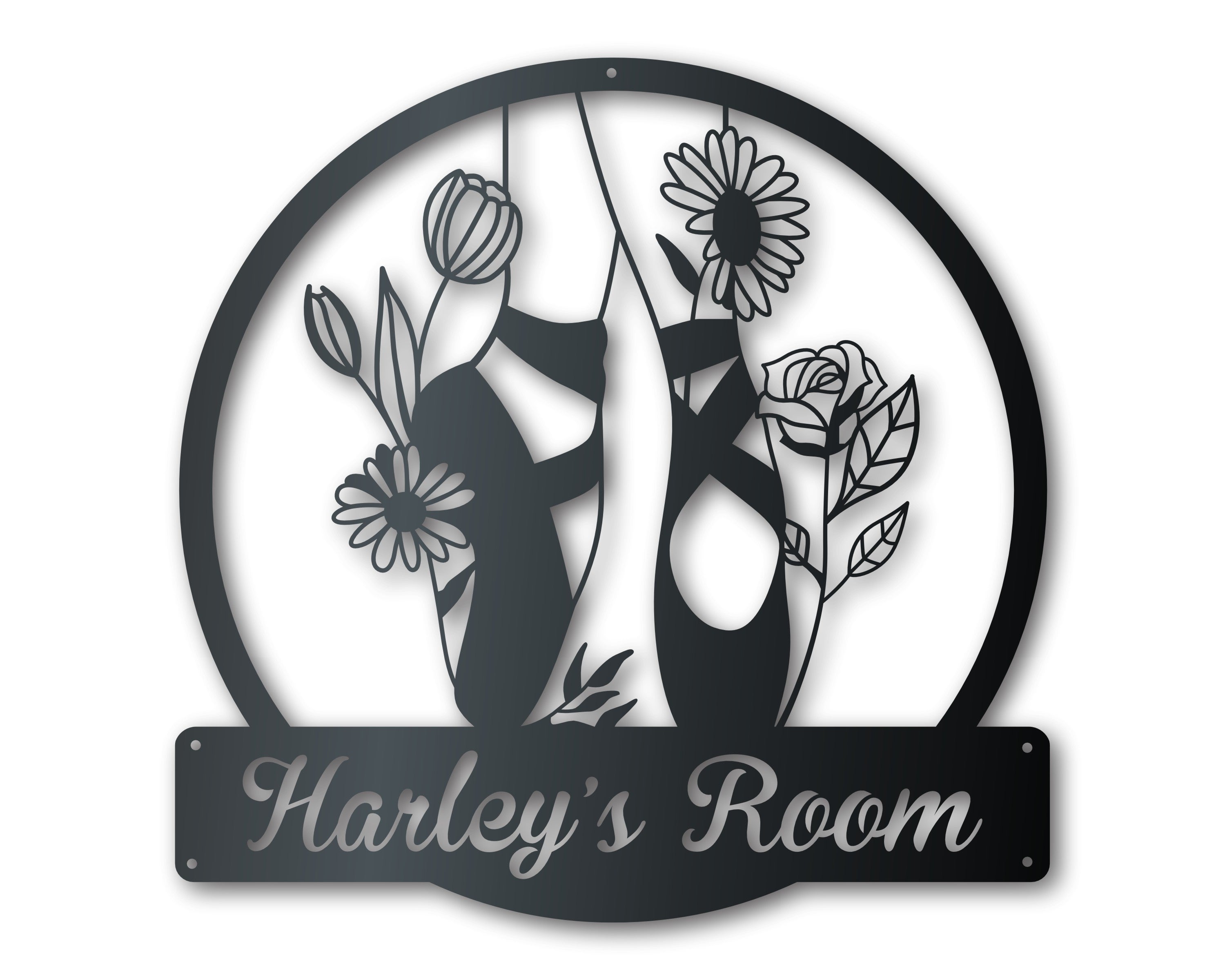 Ballet Flowers Custom Metal Wall Art | Indoor Outdoor | Up to 46" | Ov ...