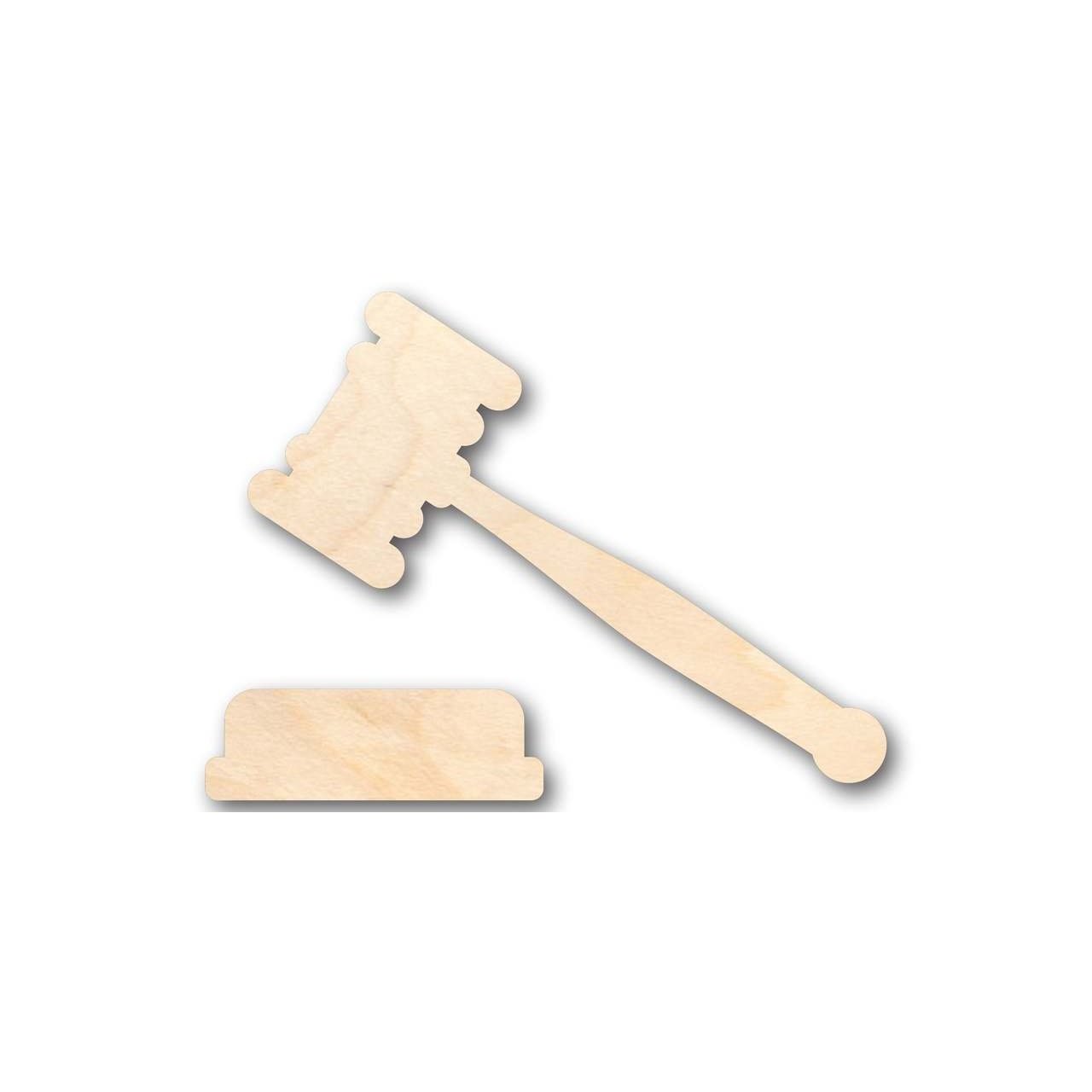 Unfinished Wood Gavel Shape - Law - Courthouse - (2 Piece) Craft - up ...