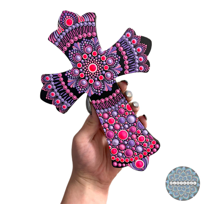 Painted Mandala Dot Art Wooden Cross Wall Decor – Jgrondz Dot Art